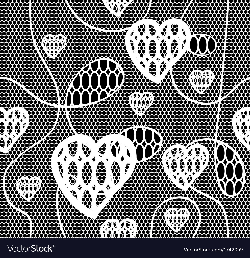 Black Lace Fabric Seamless Pattern Royalty Free Vector Image