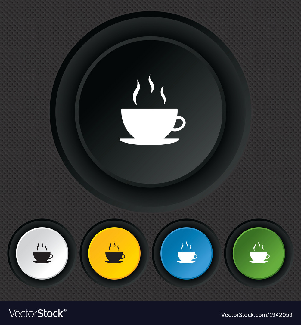 Coffee cup sign icon hot button Royalty Free Vector Image