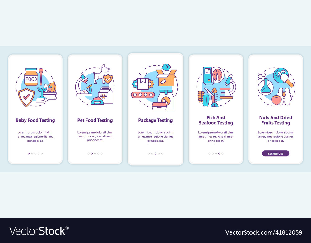 Industries onboarding mobile app screen Royalty Free Vector