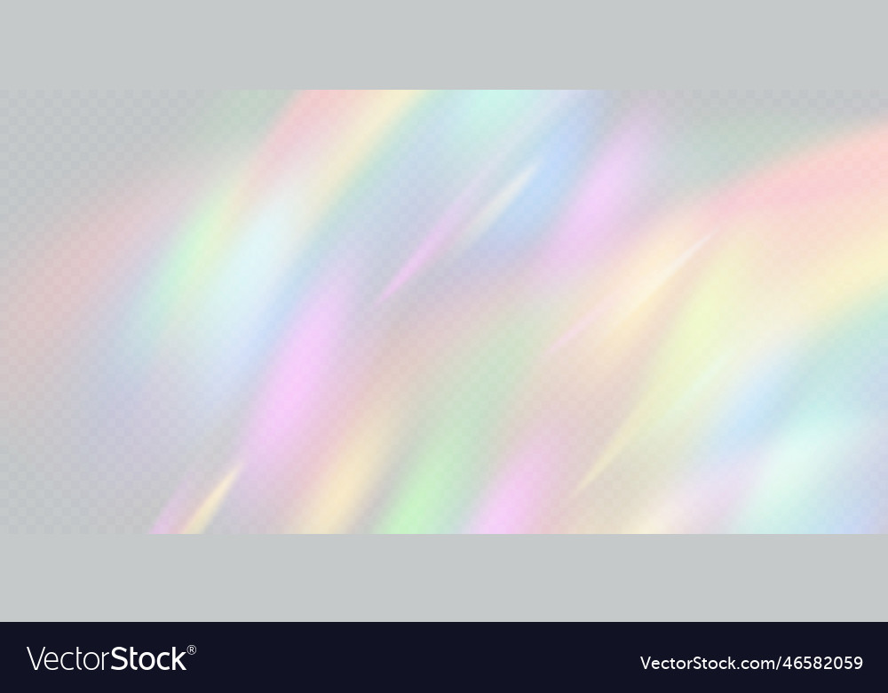 Rainbow light prism effect transparent background Vector Image
