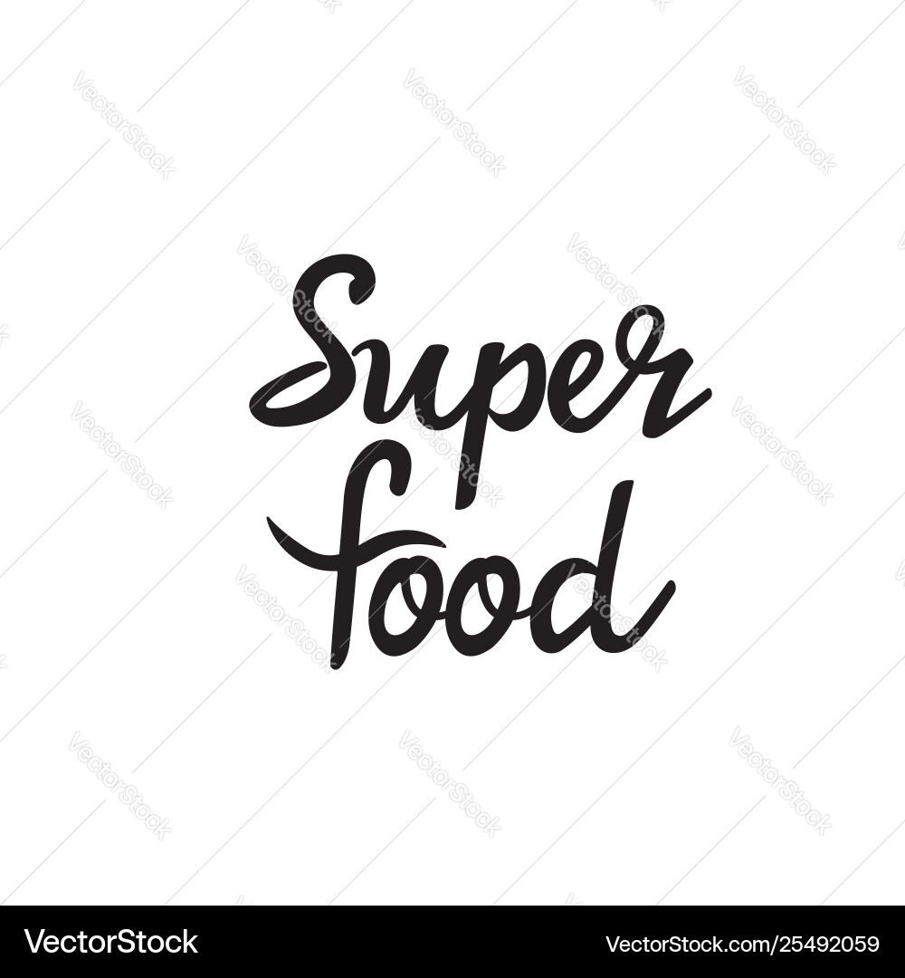 Super food text handwritten isolated Royalty Free Vector