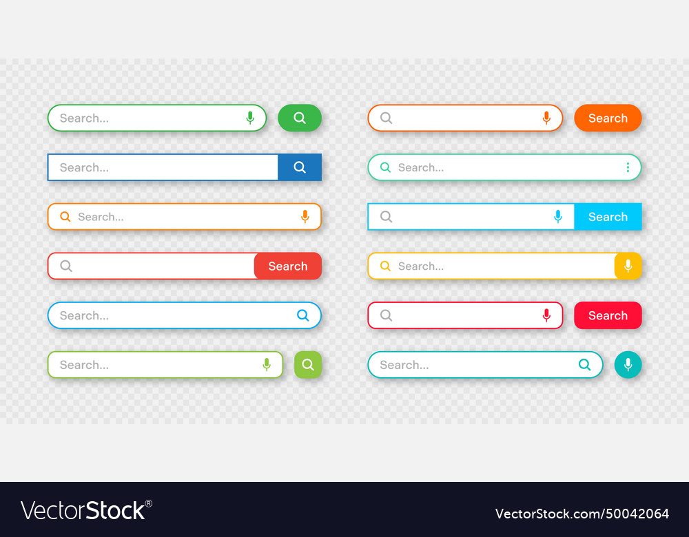 Colorful search bar templates internet browser Vector Image Colorful search bar templates internet browser Vector Image