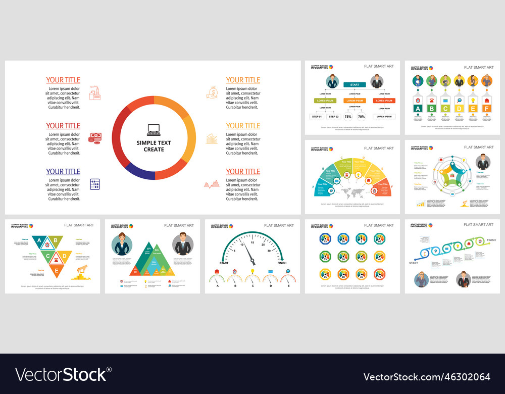 Creative diagram set for business project Vector Image
