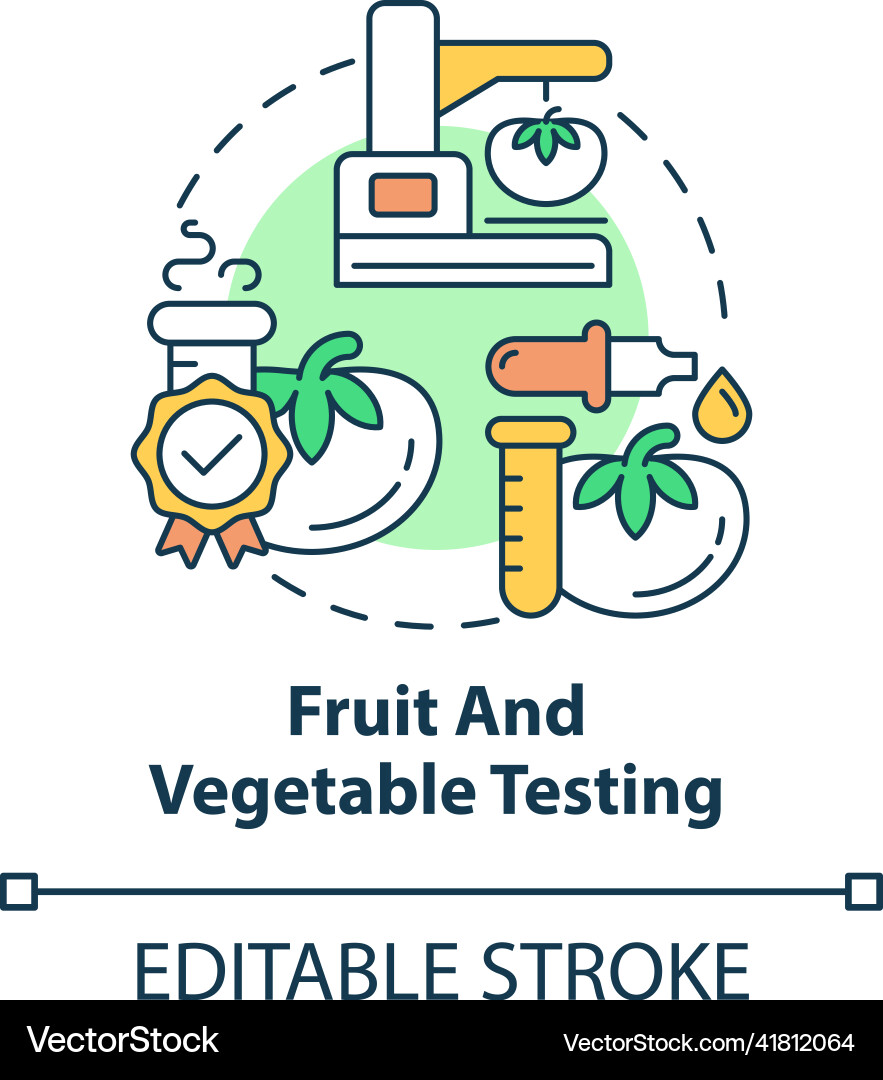 Fruit and vegetable testing concept icon Vector Image
