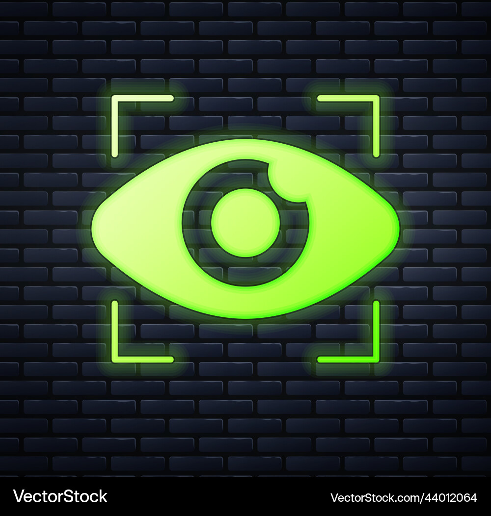 Glowing neon big brother electronic eye icon Vector Image