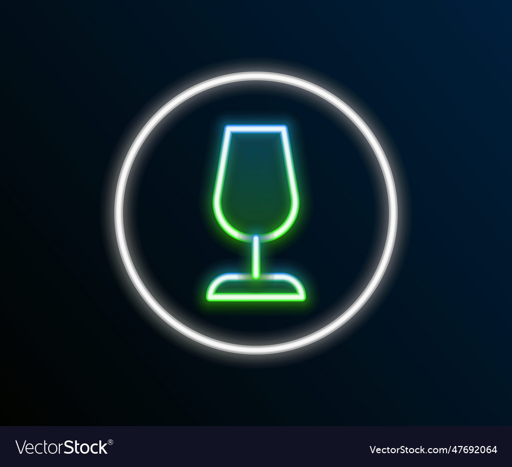 Glowing neon line fragile broken glass symbol Vector Image