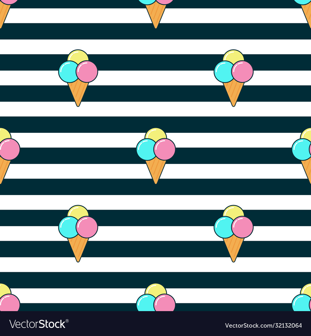 Ice cream seamless pattern in retro style Vector Image Ice cream seamless pattern in retro style Vector Image