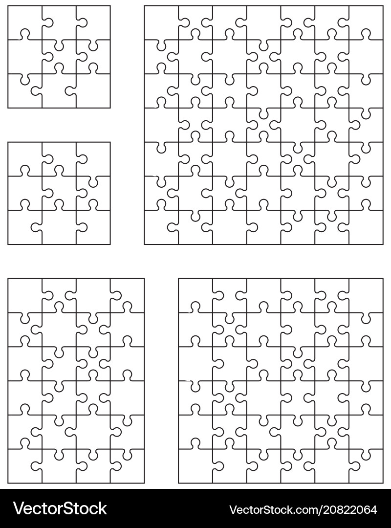 Puzzles separate pieces Royalty Free Vector Image