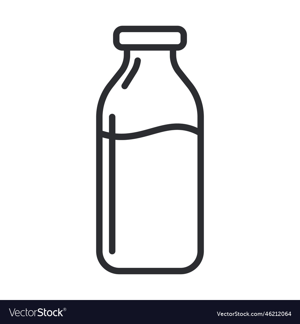 Traditional Bottle Of Milk Outline Icon Milk Vector Image