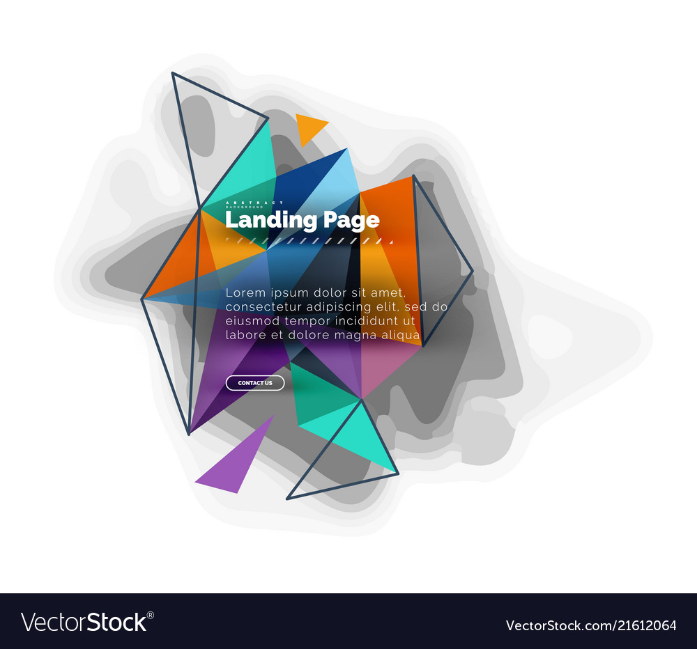 Triangular design abstract background landing Vector Image