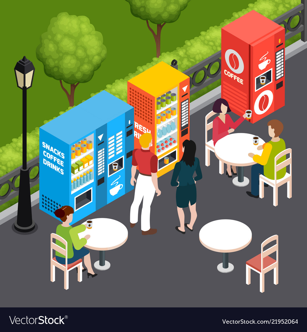 Vending machines isometric Royalty Free Vector Image