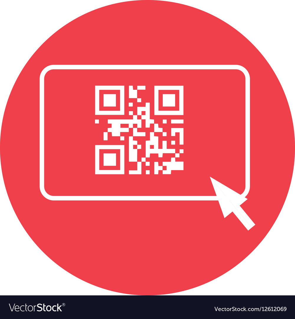 Qr code and arrow pointer icon image Royalty Free Vector