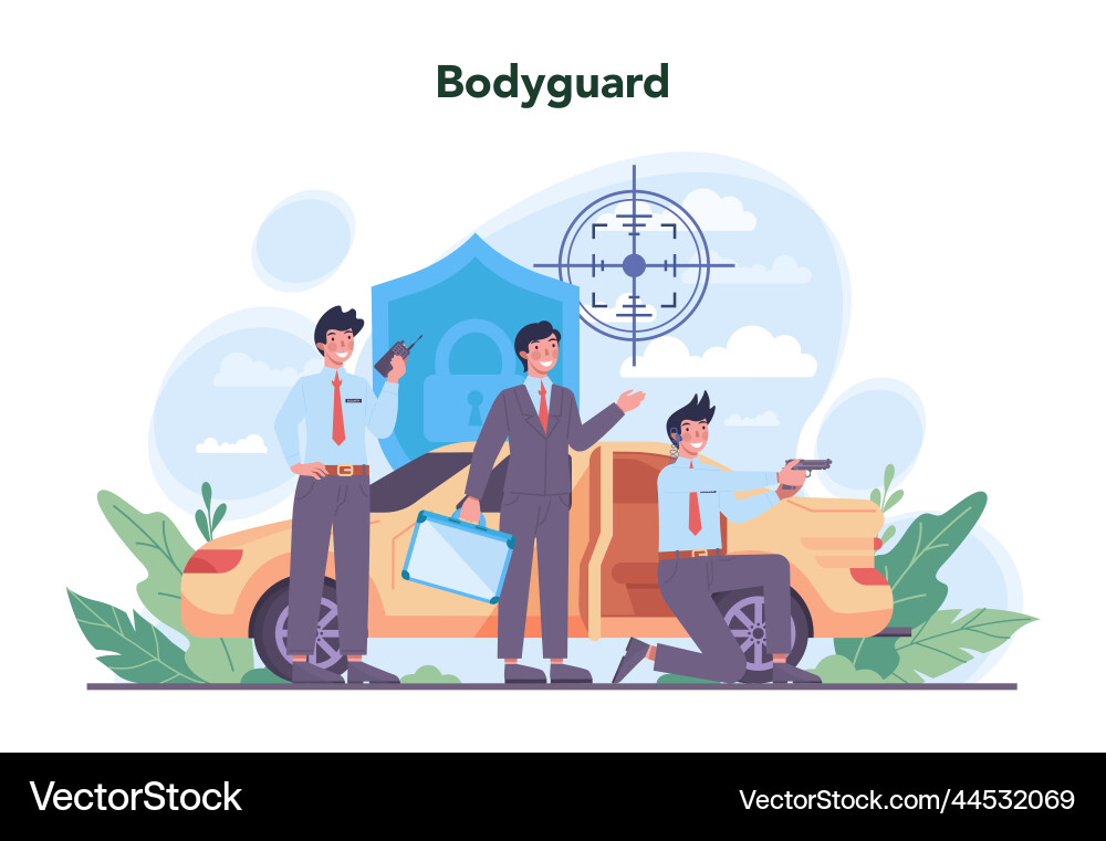 Security guard concept set surveillance Royalty Free Vector