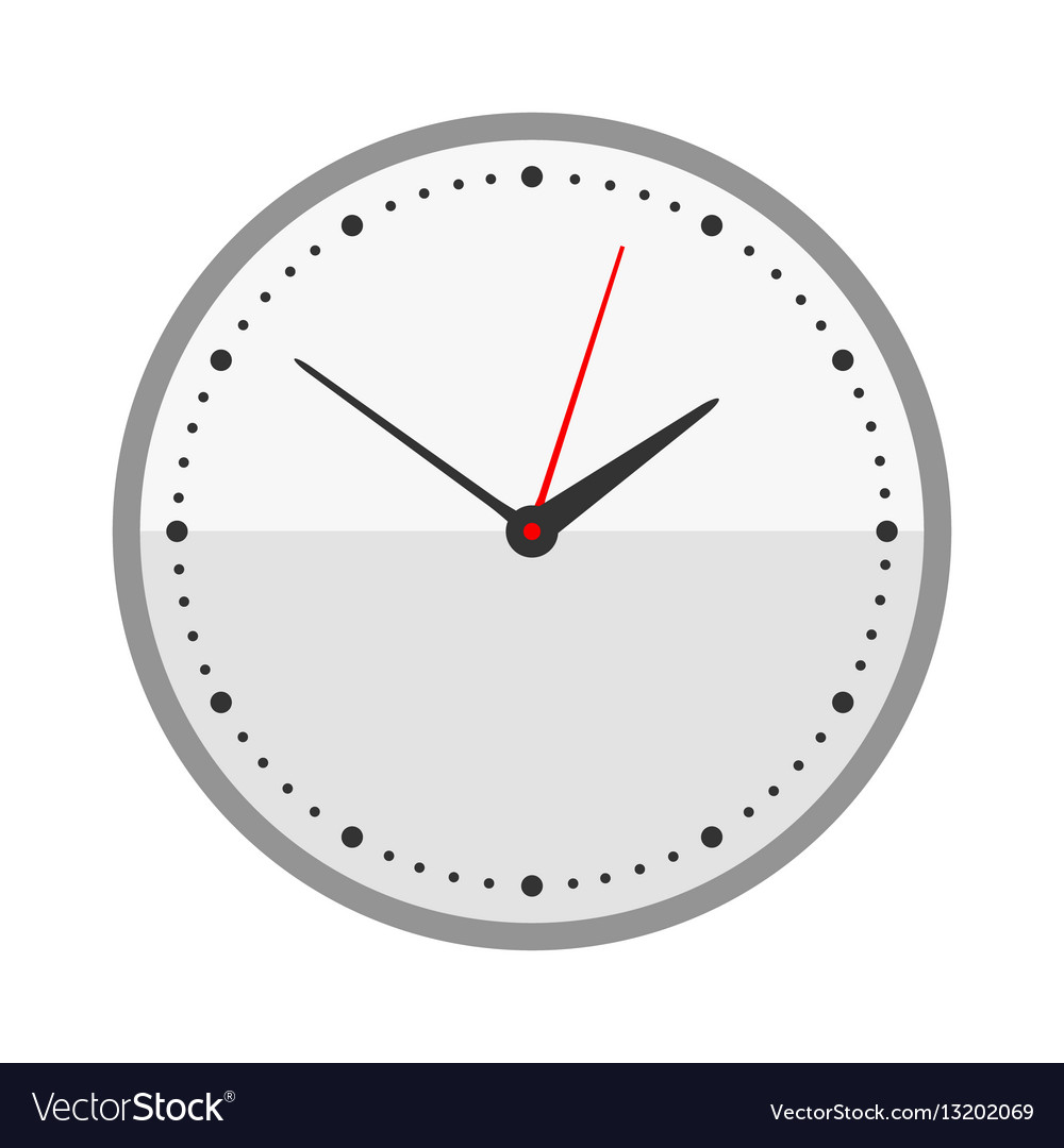 Wall clock circle sign with chronometer pointer Vector Image