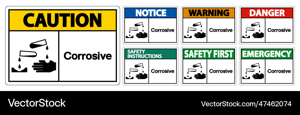 Corrosive symbol sign isolate on white background Vector Image