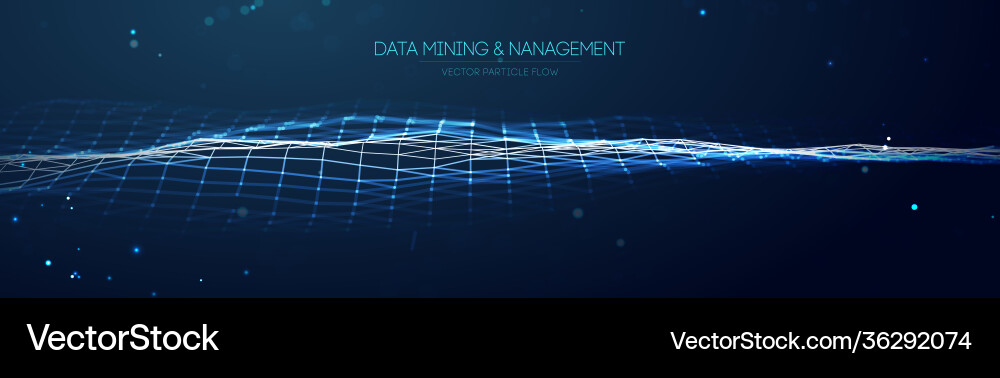 Data mining and management flow banner data Vector Image