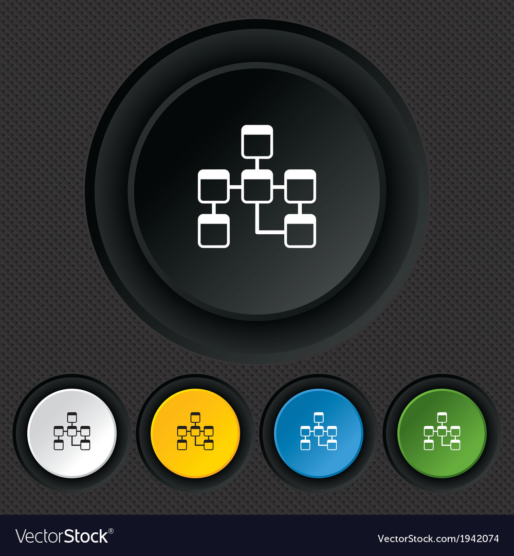 Database sign icon relational schema Royalty Free Vector