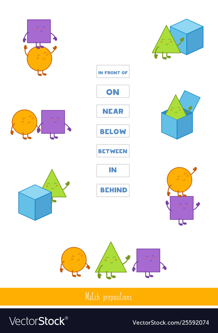 Match prepositions with pictures Royalty Free Vector Image Match prepositions with pictures Royalty Free Vector Image