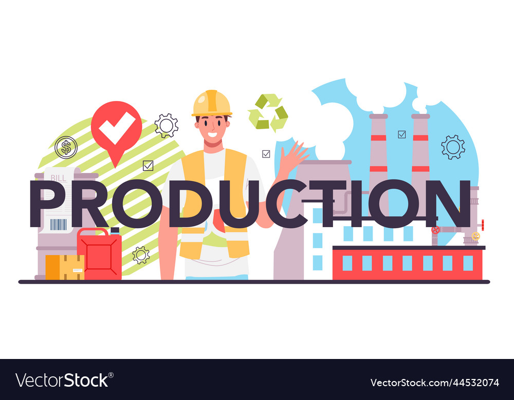 Production typographic header entrepreneurship Vector Image