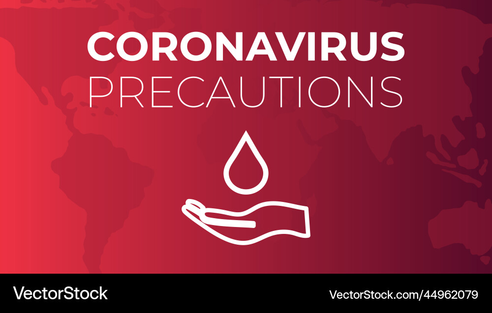 Coronavirus precautions wash hands Royalty Free Vector Image