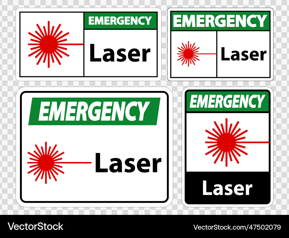 Emergency laser symbol sign symbol sign isolate Vector Image