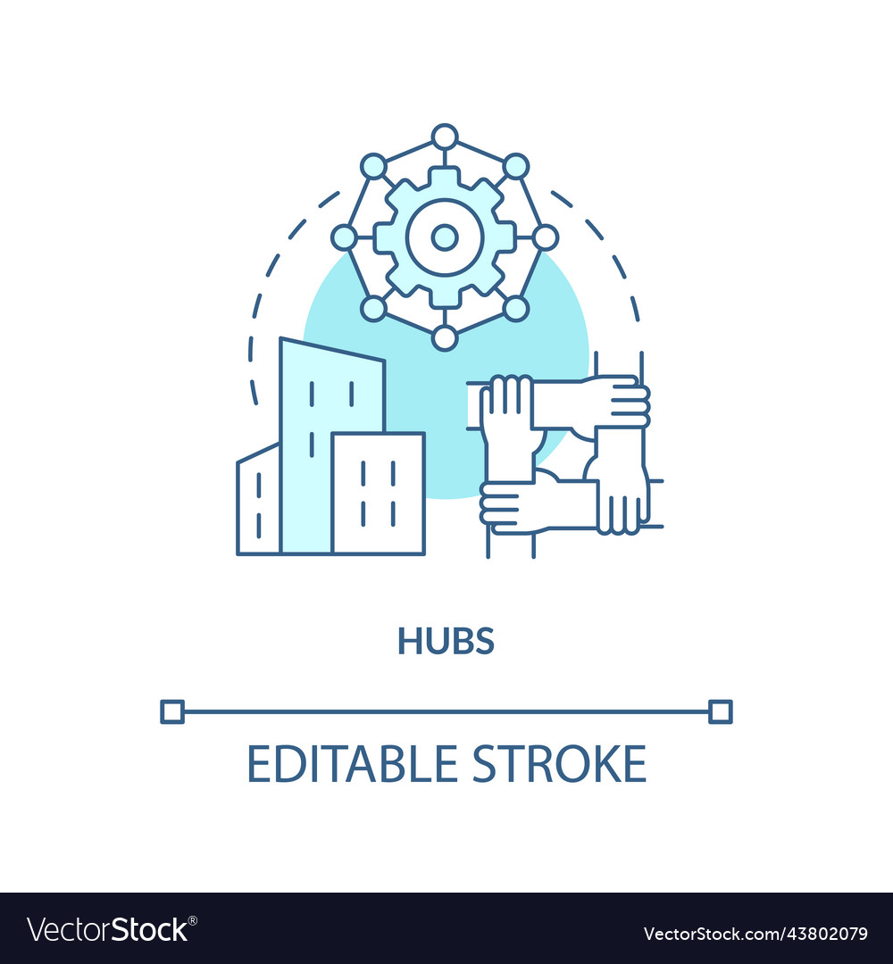 Hubs turquoise concept icon Royalty Free Vector Image Hubs turquoise concept icon Royalty Free Vector Image