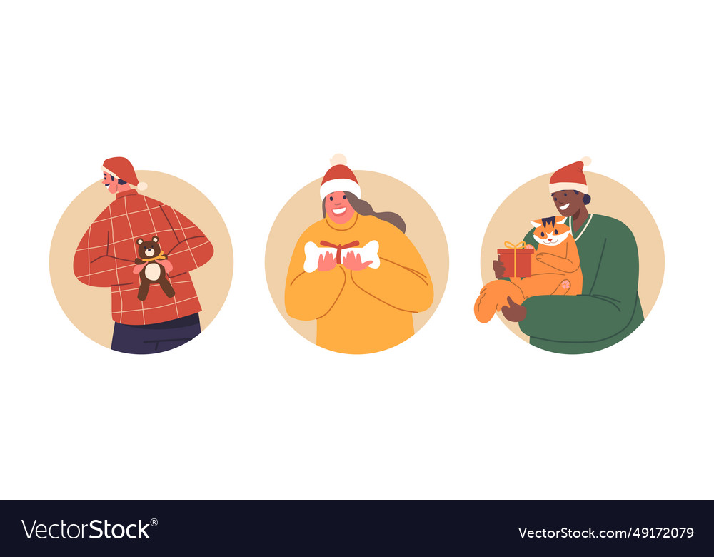 Isolated round icons or avatars with characters Vector Image Isolated round icons or avatars with characters Vector Image