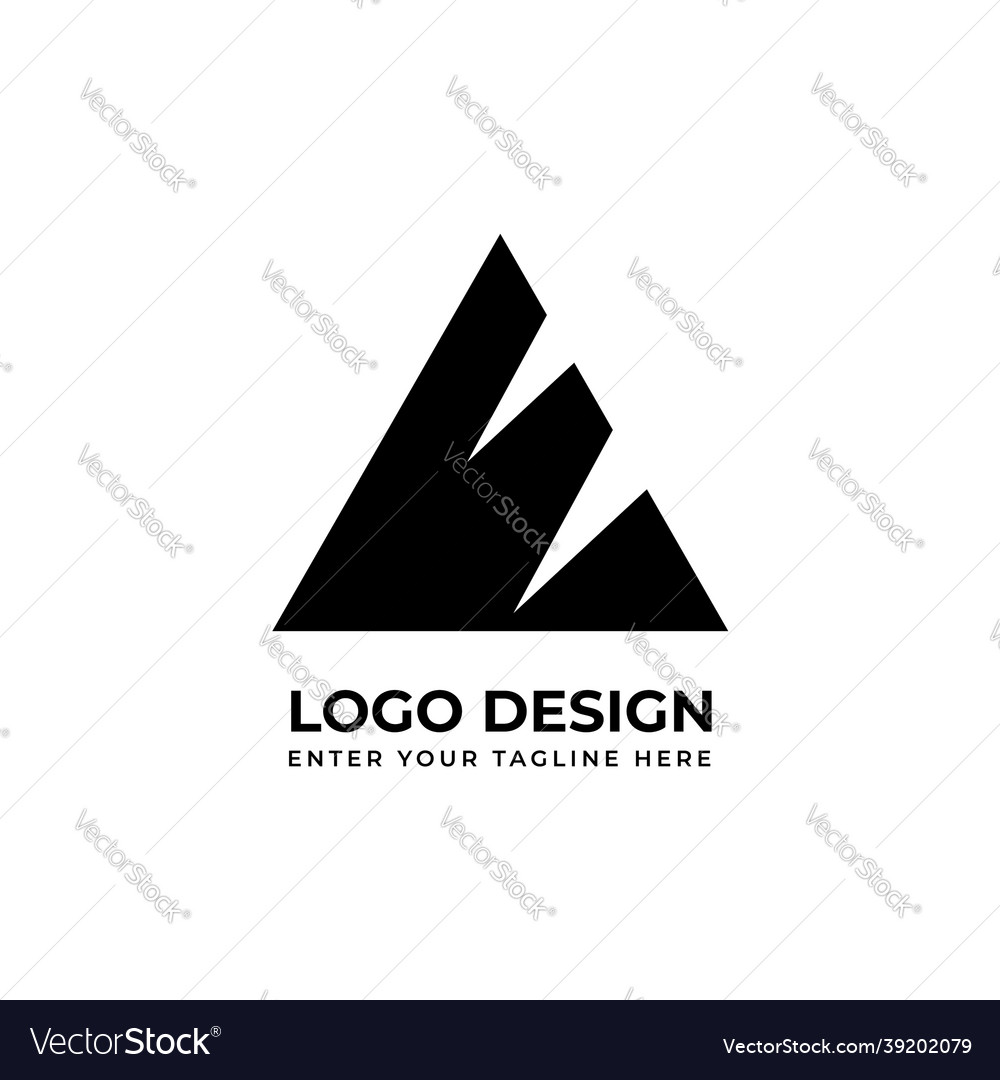 Triangular logo design Royalty Free Vector Image