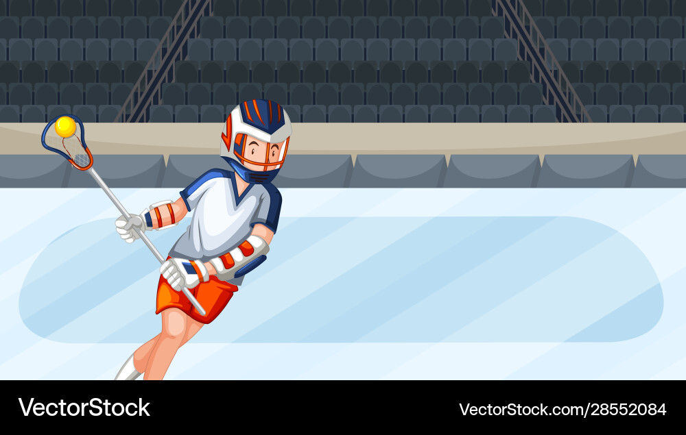 Background scene with athletes doing ice hockey Vector Image