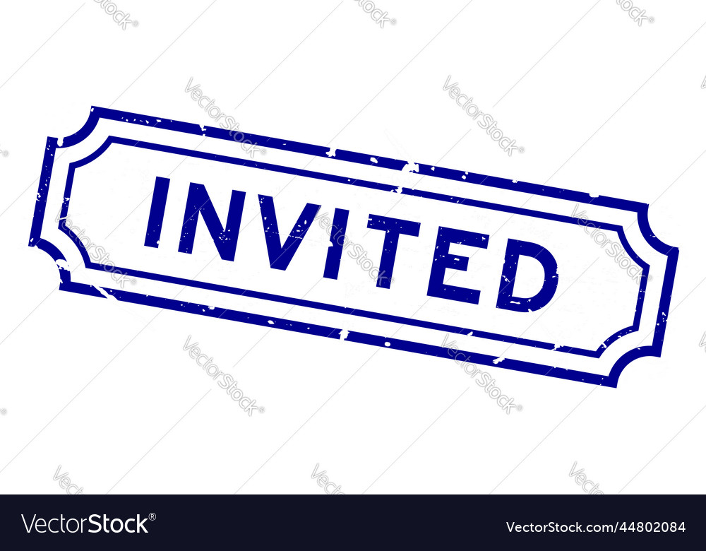 Grunge blue invited word rubber seal stamp Vector Image Grunge blue invited word rubber seal stamp Vector Image