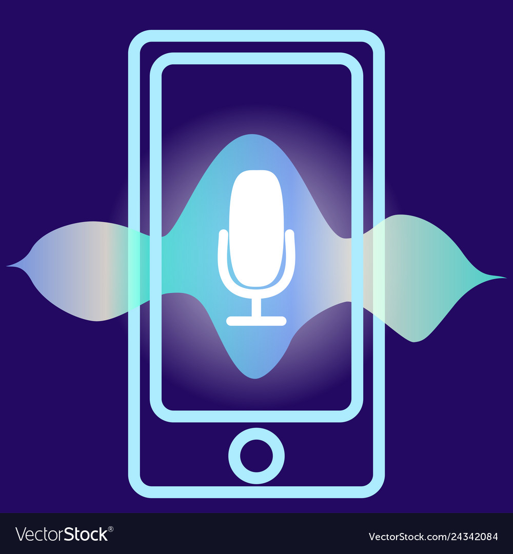 Personal assistant and voice recognition concept Vector Image