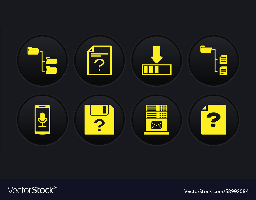 Set Mobile Recording Folder Tree Unknown Vector Image