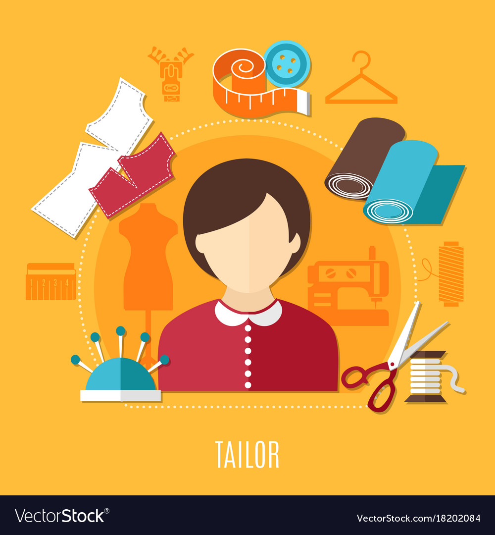 Tailor concept Royalty Free Vector Image - VectorStock