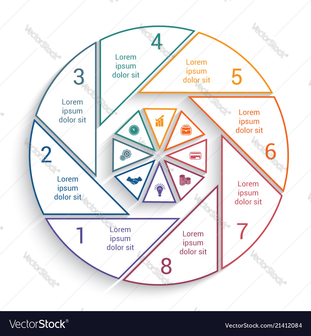 Template for info-grapchics 8 cyclic processes Vector Image Template for info-grapchics 8 cyclic processes Vector Image