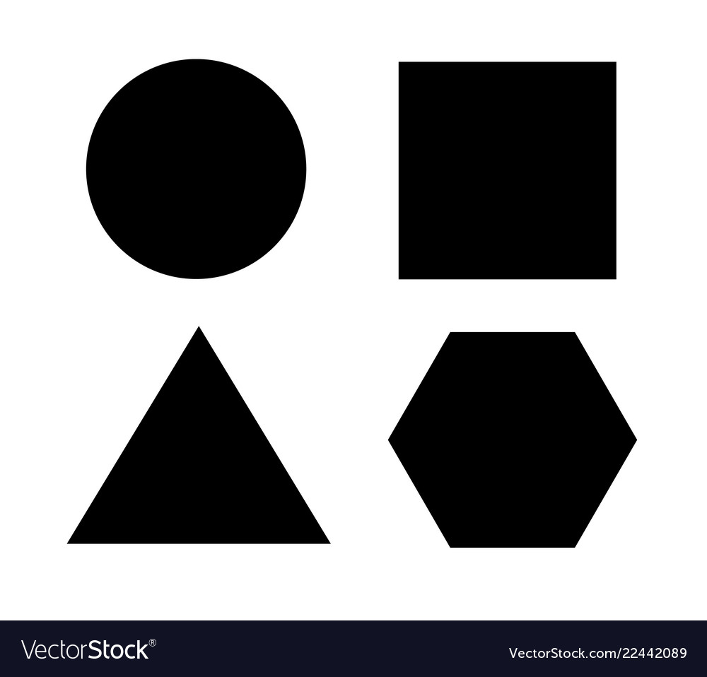 Assorted colored square triangle circle Royalty Free Vector