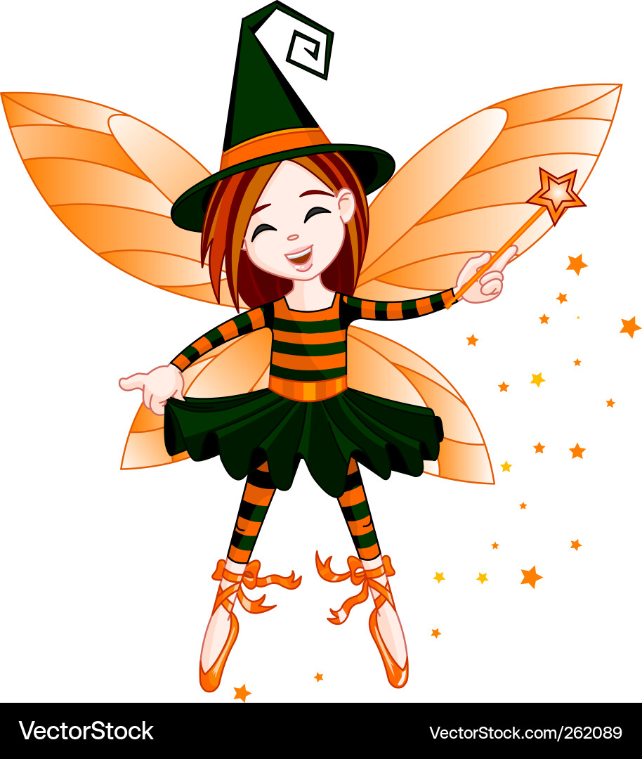 Halloween cute fairy Royalty Free Vector Image