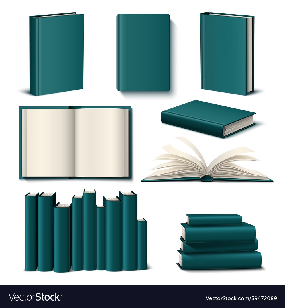 Realistic color books mockup 3d empty elegant Vector Image
