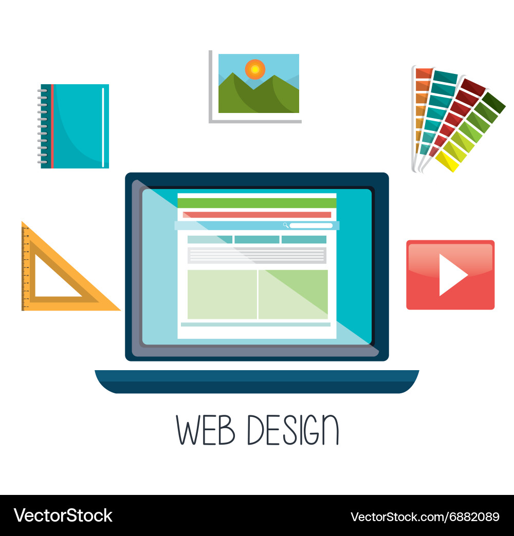 Web design development Royalty Free Vector Image