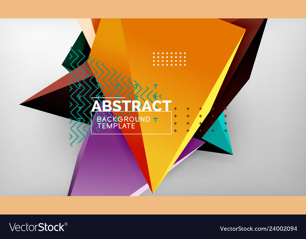 Abstract color triangles geometric background Vector Image