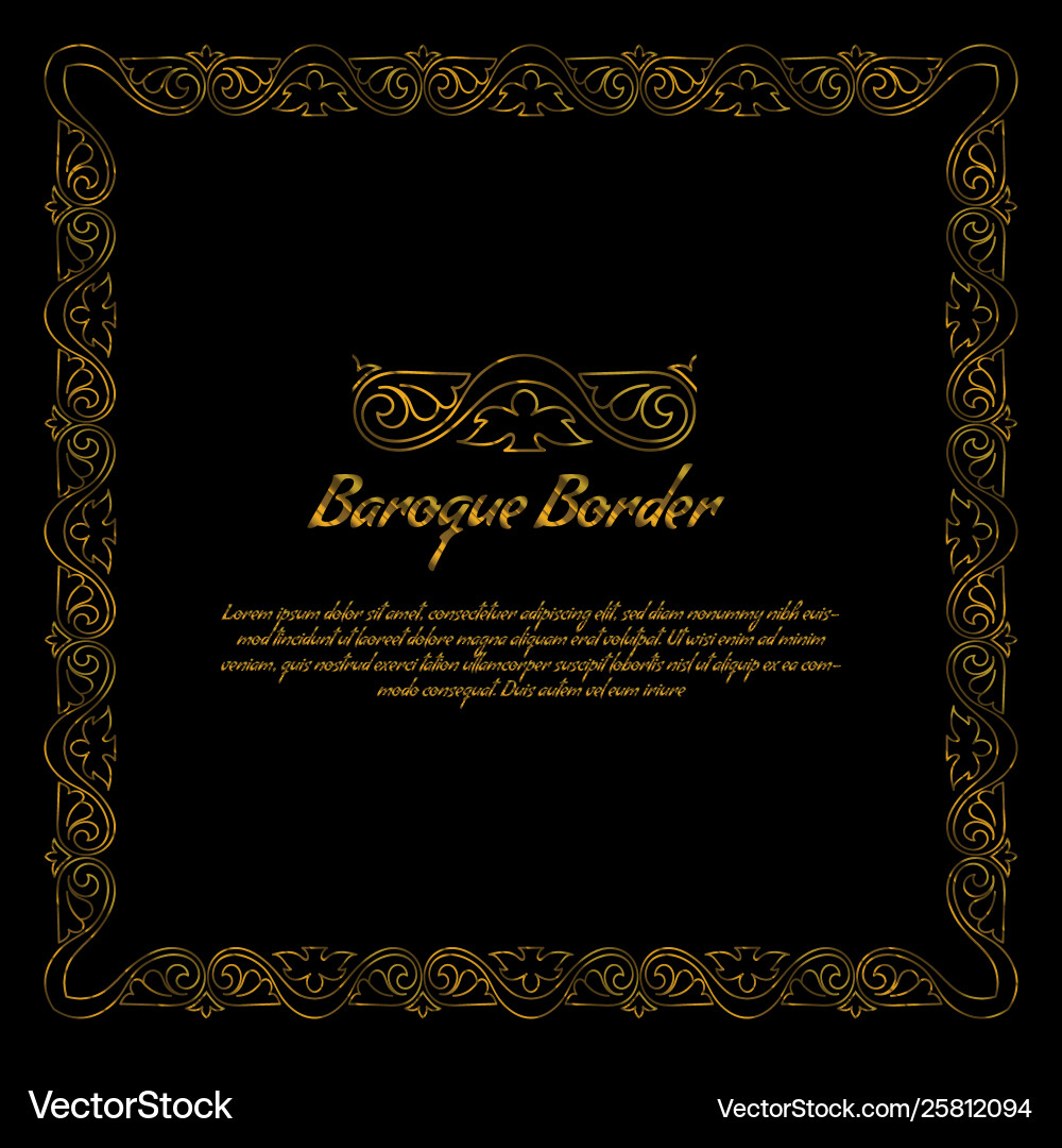 Baroque style vintage frame for your design Vector Image