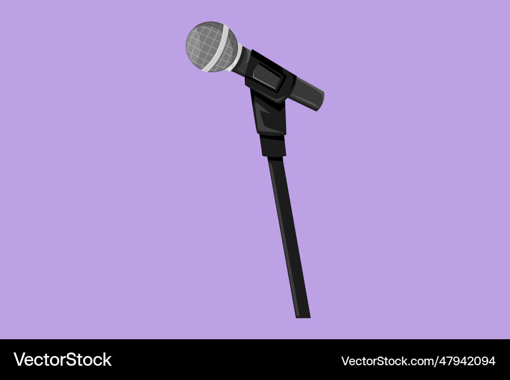 Graphic flat design drawing stylized stand mic Vector Image