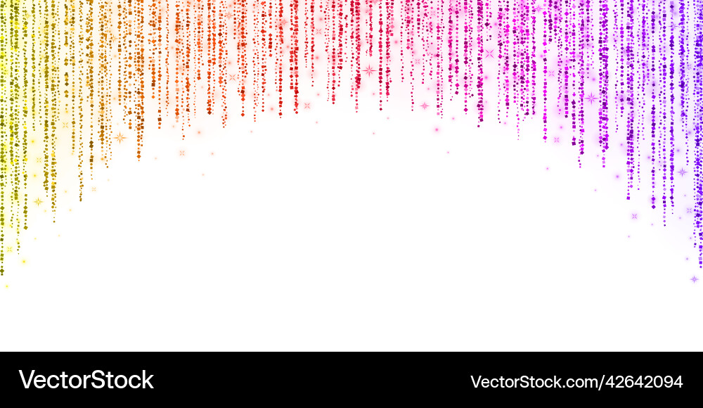 Multicolor glitter rain decoration garland round Vector Image