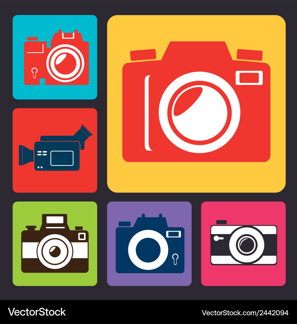 Photography design over colorful background Vector Image