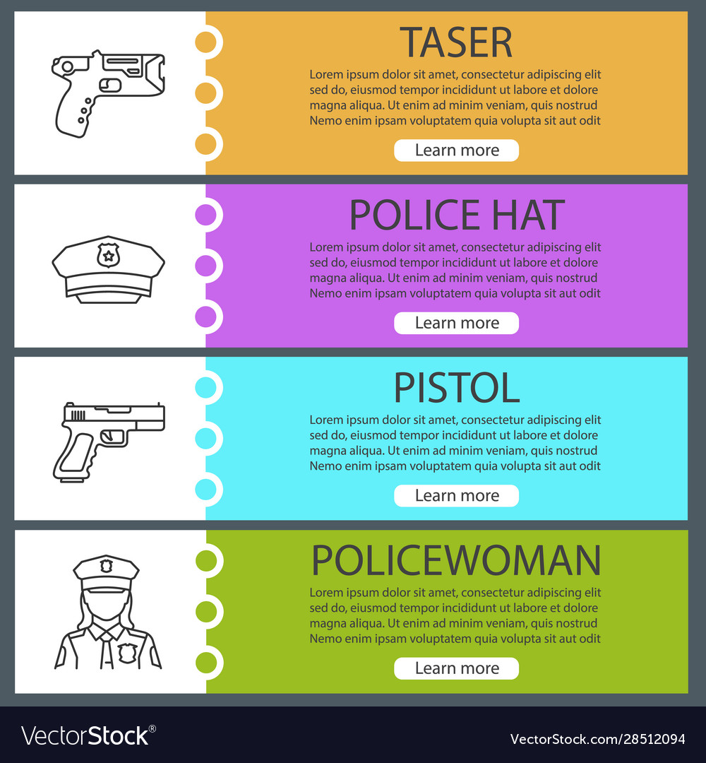 Police web banner templates set Royalty Free Vector Image Police web banner templates set Royalty Free Vector Image