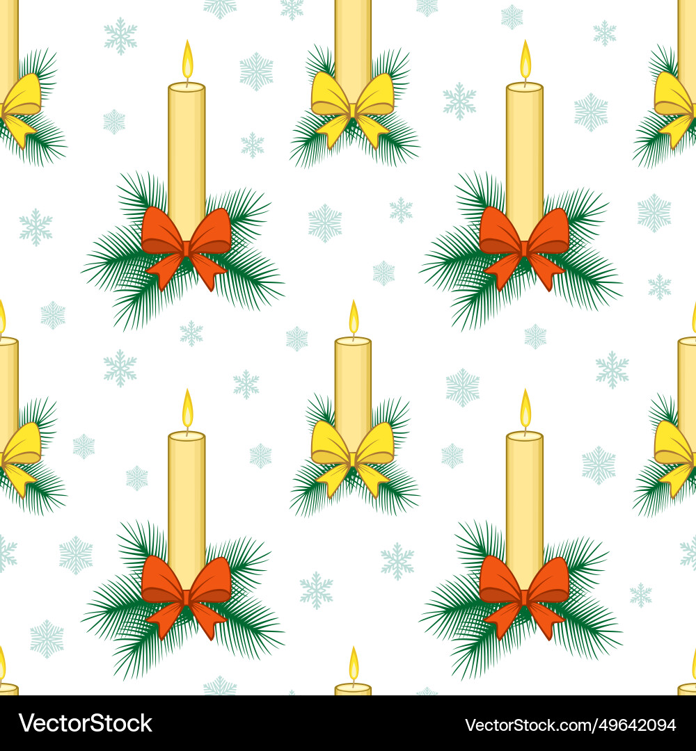 Seamless pattern with christmas candles Royalty Free Vector