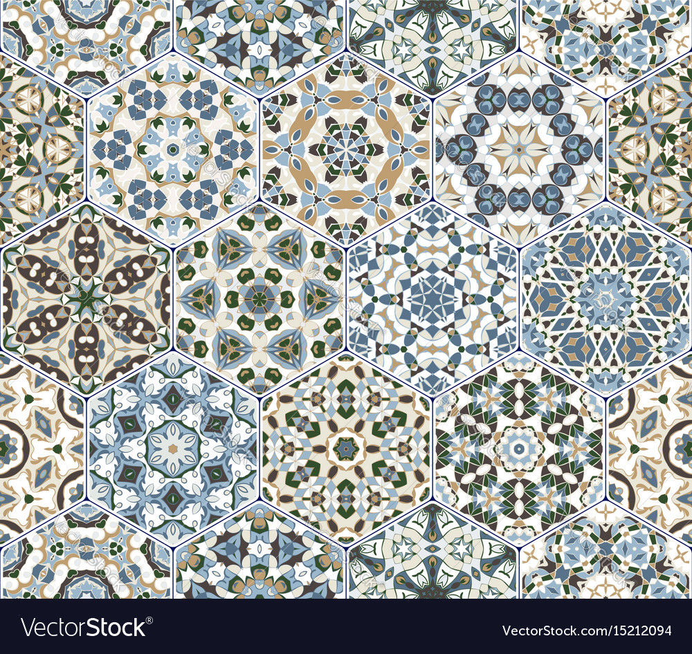 Set of hexagonal patterns Royalty Free Vector Image
