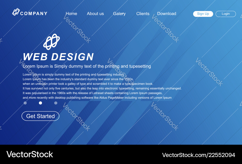 Web template design watercollor background Vector Image