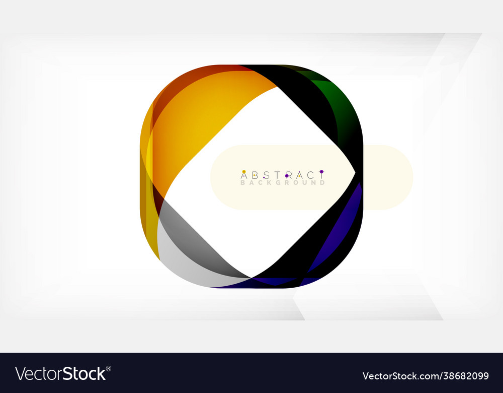 Abstract square shape with overlapping waves Vector Image