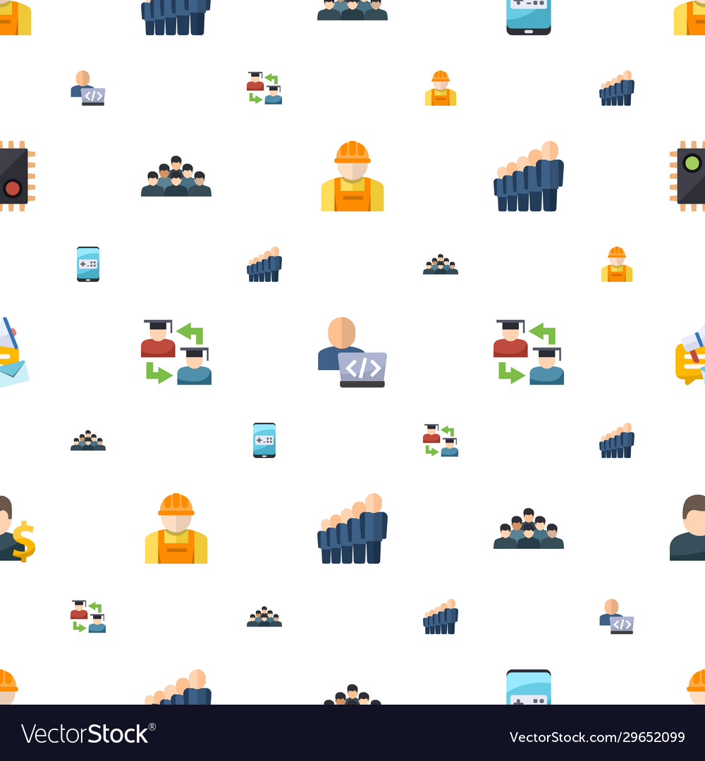 User icons pattern seamless included editable Vector Image