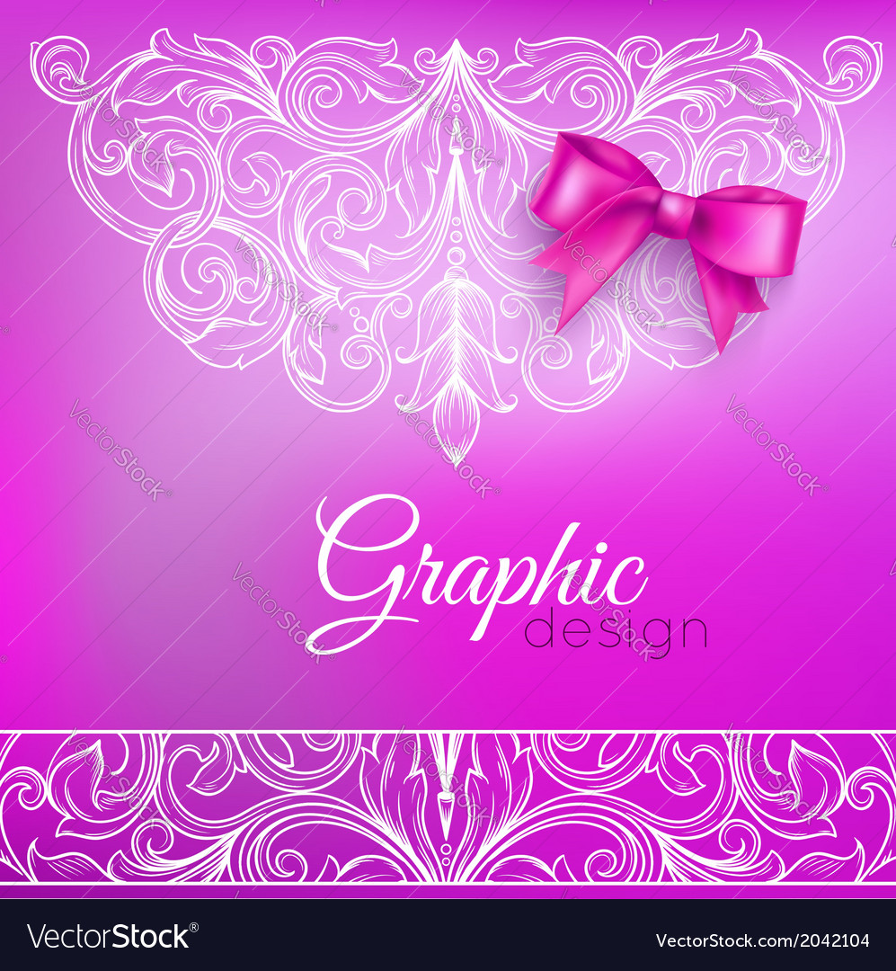 Background bow and ornamental pattern Royalty Free Vector